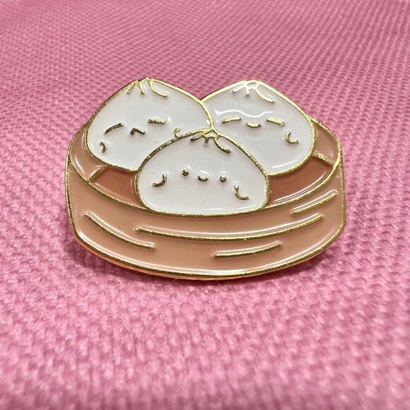 Jewelry | Kawaii Smiley Face Soup Dumplings In Basket Enamel Pin | Poshmark